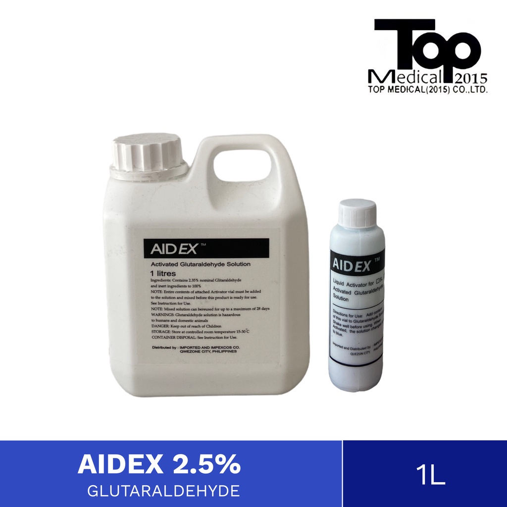 AIDEX 2.5% Glutaraldehyde 1L with blue liquid activator | Shopee Thailand