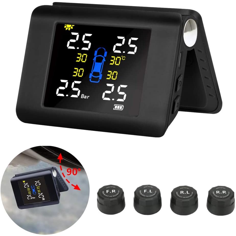 เครื่องวัดความดันลมยางรถยนต์ Jansite TPMS ใช้พลังงานแสงอาทิตย์ เซนเซอร์ ...