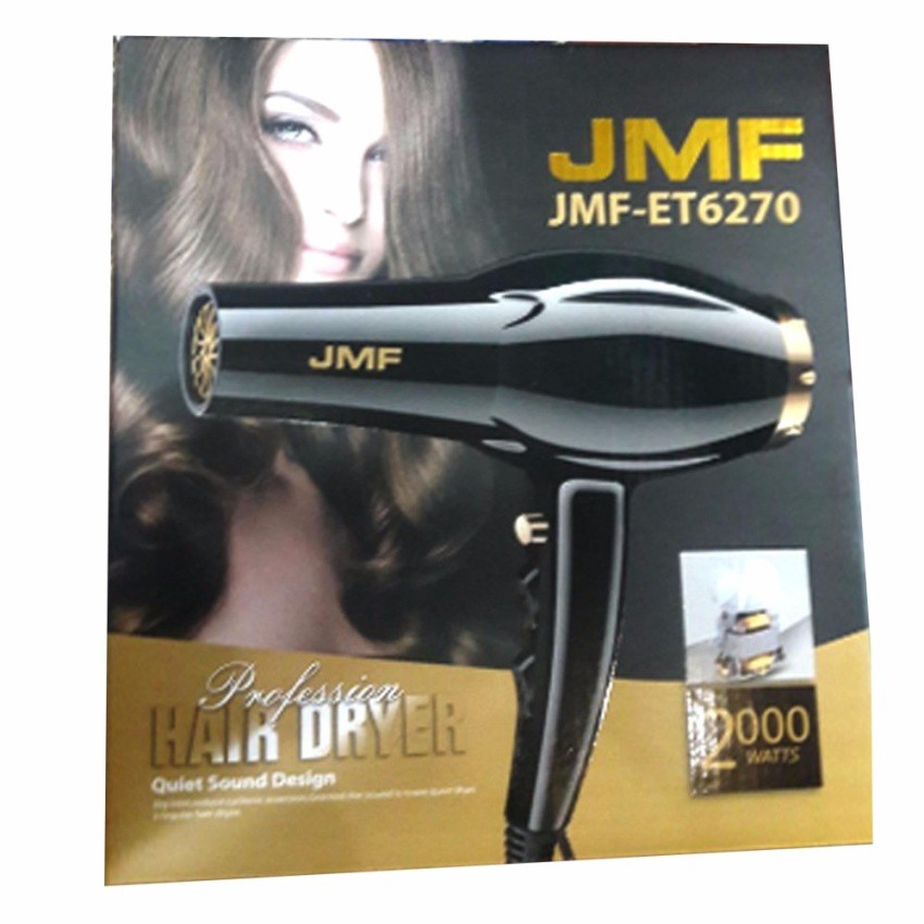 JMF Hair Dryers ET-6270 ไดร์เป่าผม กำลังไฟ 2000 วัตต์ รุ่นใหม่ขายดี (สีดำ) | Shopee Thailand