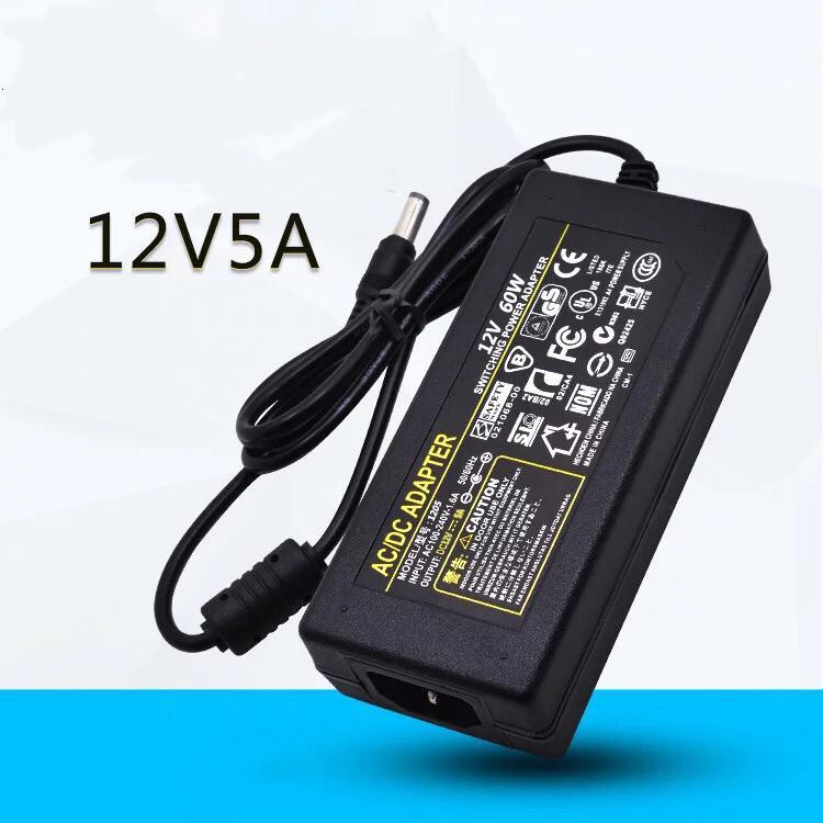 Dc อะแดปเตอร์ Adapter 12v 5a 5000ma Dc 5 5 X 2 5mm แถมสายไฟ Ac ปลั๊ก