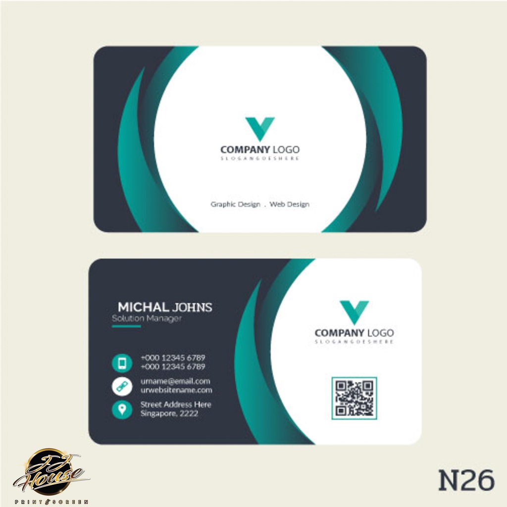 นามบัตรกระดาษอาร์ตการ์ดมัน/ด้าน 250/300 แกรม (100ใบ) N25-N28 | Shopee ...