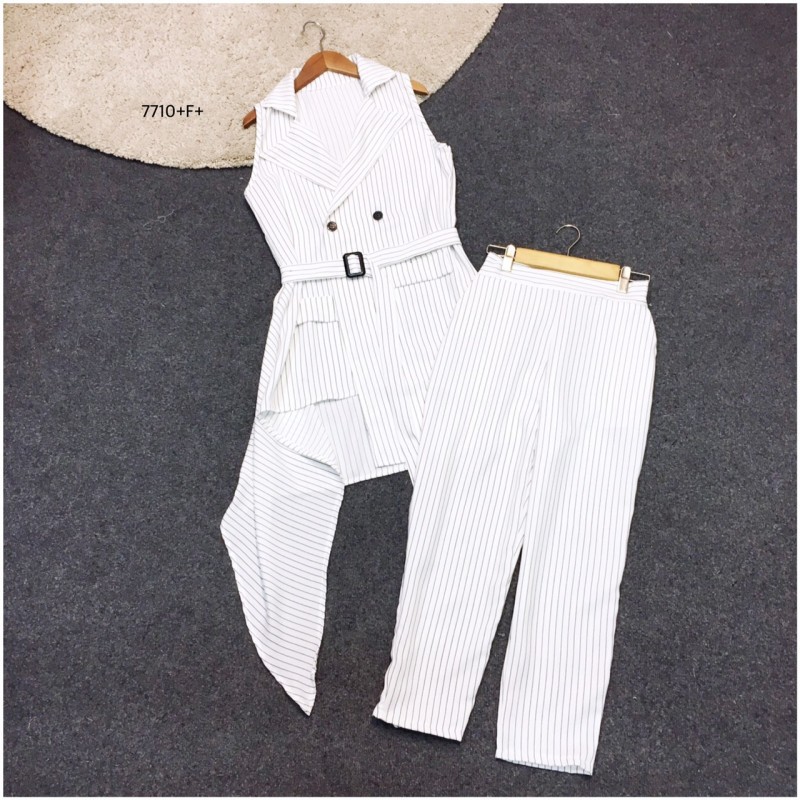 CC 7710 ชุดเซท ชุดทำงาน เสื้อสูทแขนกุด (ฟรีไซส์ M อก 34-36 เอว25-30 สพ ...