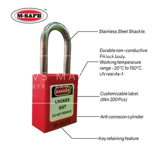 M-safe SAFETY PADLOCK แผ่นป้ายล็อกสเตนเลส 1-1/2 นิ้ว (38 มม.) / แผ่น ...