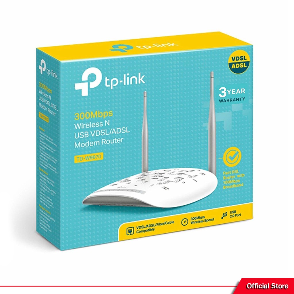 TP-Link Wireless N USB VDSL/ADSL Modem Router [ รุ่น TD-W9970 ] 300Mbps ...