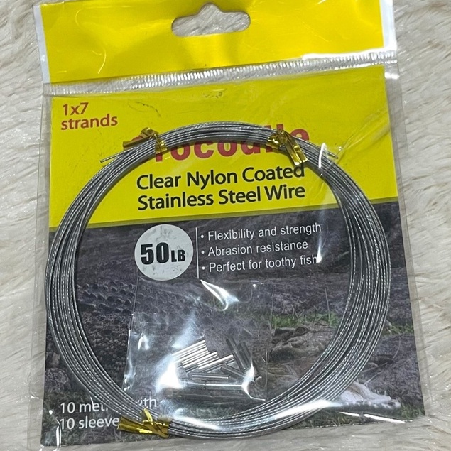 ลวดแข็ง ตราจระเข้ ซองเหลือง Hard Single Strand Stainless Steel Wire ...