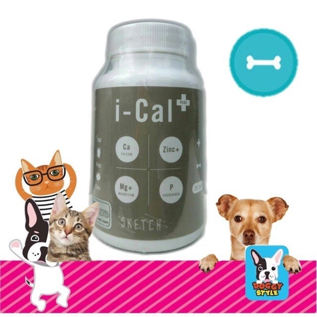 I-Cal plus อาหารเสริมแคลเซียมบำรุงกระดูกแมว ขนาด 25 เม็ด | Shopee Thailand