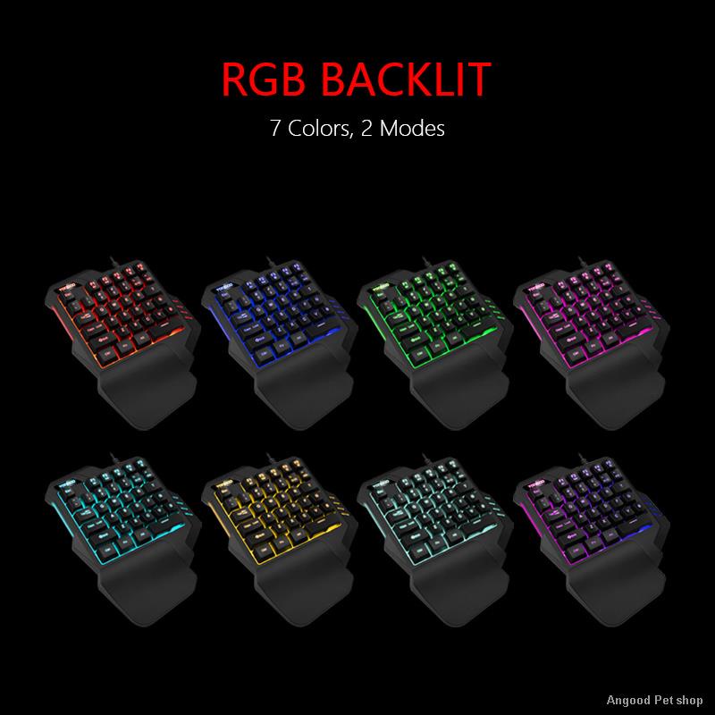 RedThunder One-Handed Gaming Keyboard RGB Backlit Portable Mini Gaming ...