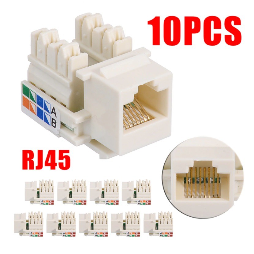 หัว RJ45 ตัวเมีย ( 5,10PCs )Connectors RJ45 CAT5e Keystone Jack ...
