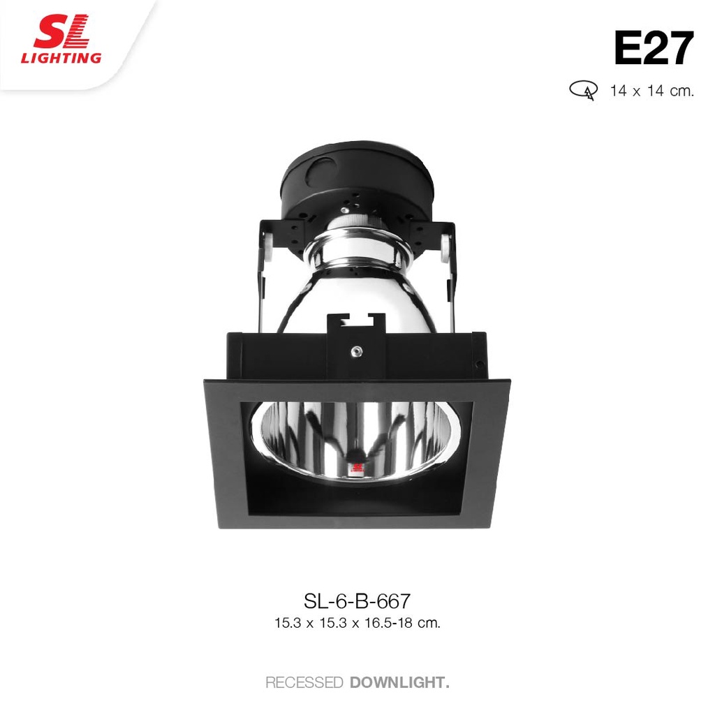 SL LIGHTING | Recessed Downlight โคมไฟดาวน์ไลท์แบบฝังฝ้า ทรงสี่เหลี่ยม ...