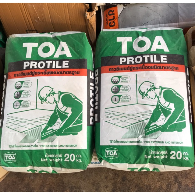 ปูนกาวทีโอเอ โปรไทล์ TOA Protile ถุง 20กก. สำหรับปูกระเบื้องชนิดมาตรฐาน ...