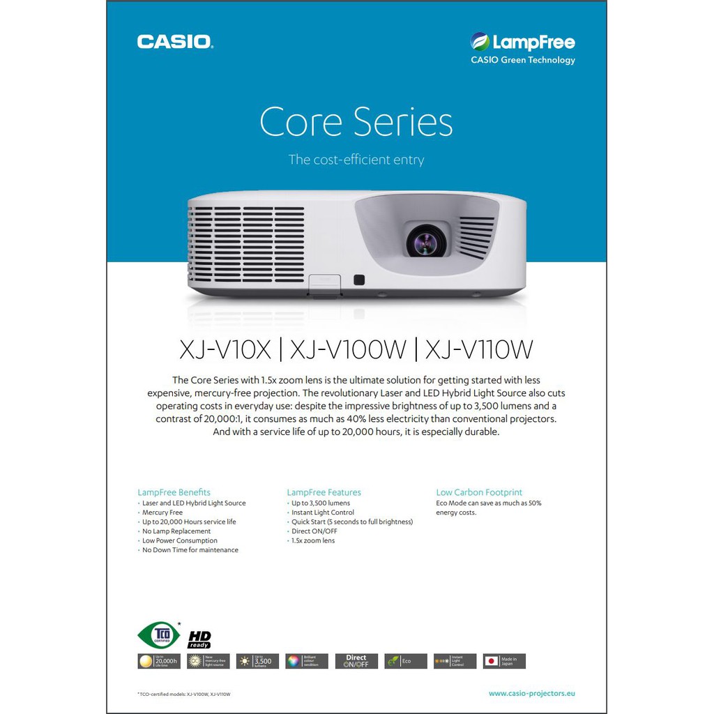 Casio XJ-V2 (Laser-LED Projector) เครื่องฉายภาพโปรเจคเตอร์ คาซิโอ รุ่น ...