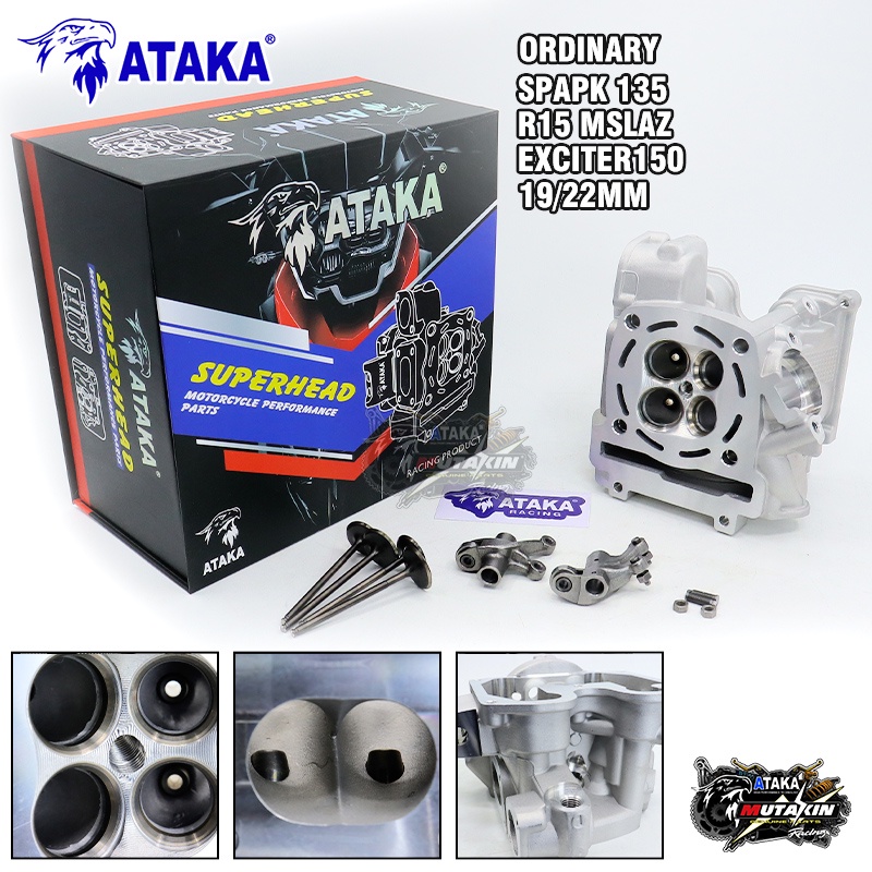 ATAKA ฝาสูบวาล์วโต 19/22 25/28 20/23 CNC สำหรับ Exciter150 /spark135 / Mslaz/ R15 ฝาสูบ อุปกรณ์ ...