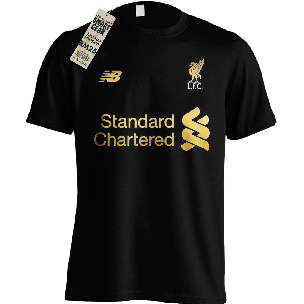 เสื้อยืด ผ้าฝ้าย พิมพ์ลาย Liverpool Football GOLD METALLIC สําหรับ ...