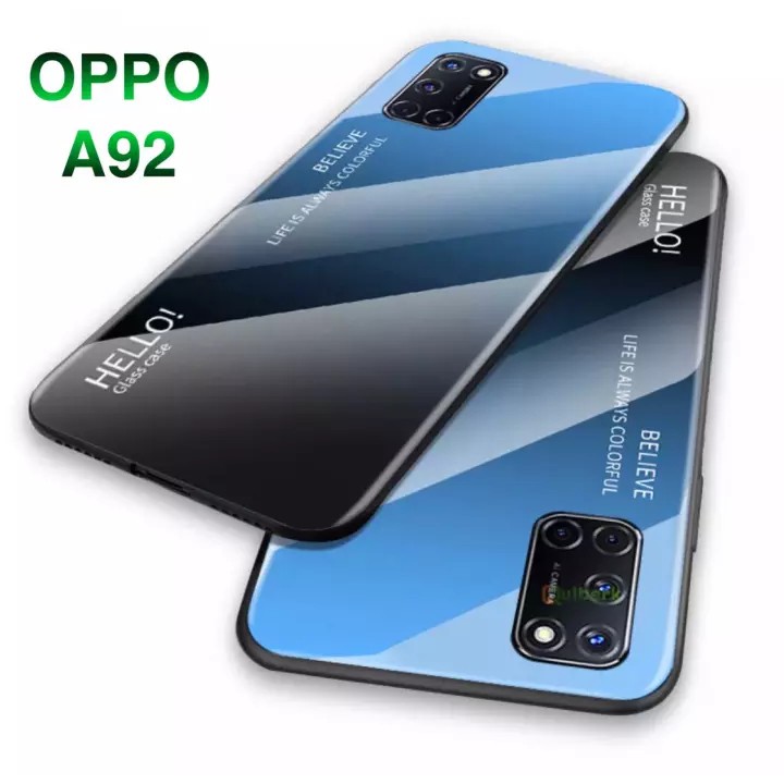 Case OPPO A92 เคสกระจกสองสี เคสเงาไล่สี ขอบนิ่ม TPU CASE เคสออฟโป้ Oppo ...