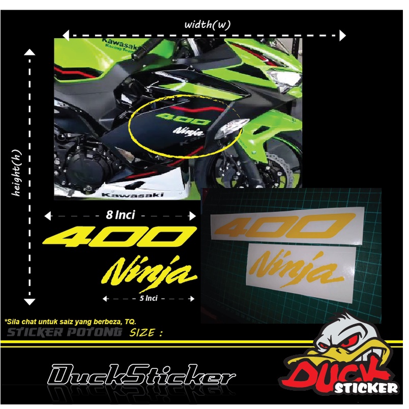 400 NINJA STICKER BODY 1SET แท่งตัดซ้ายและขวา kawasaki | Shopee Thailand