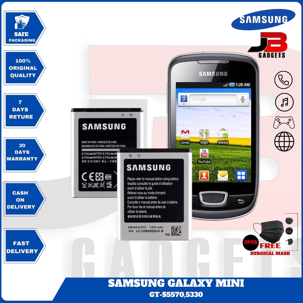 แบตเตอรี่สำหรับ samsung galaxy j1 mini รุ่นแบตเตอรี่: GT-S5570/5330 | Shopee Thailand