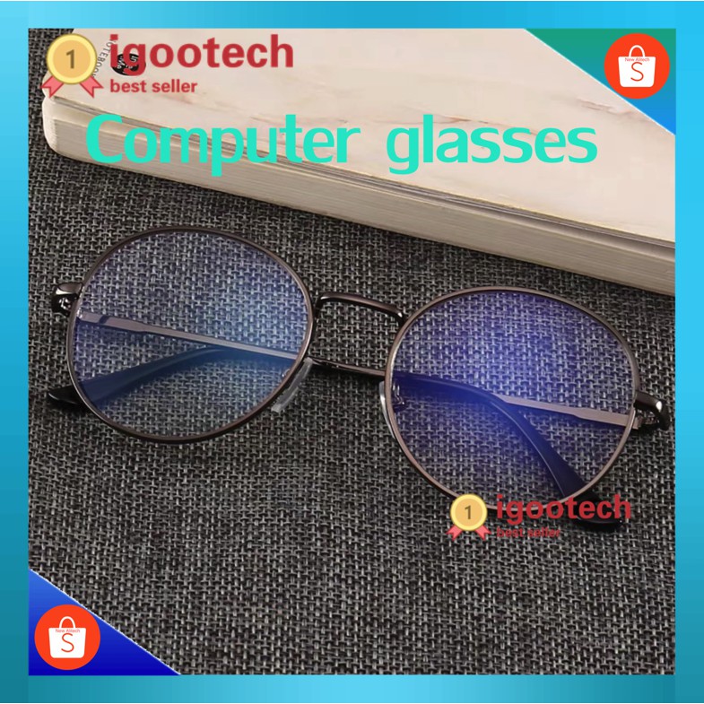 igootech Computer glasses แว่นตากรองแสง แว่นกรองแสง ทรงกลม งานพรีเมี่ยม (กรองแสงคอม กรองแสงมือ ...