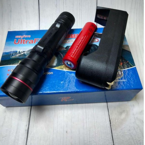ไฟฉาย LED ไฟฉายแรงสูงซูมได้ ไฟฉายพกพาชาร์จ USB พร้อมถ่าน แสงสว่างจ้ามากเป็นพิเศษถึง 28,000 ลูเมน ...