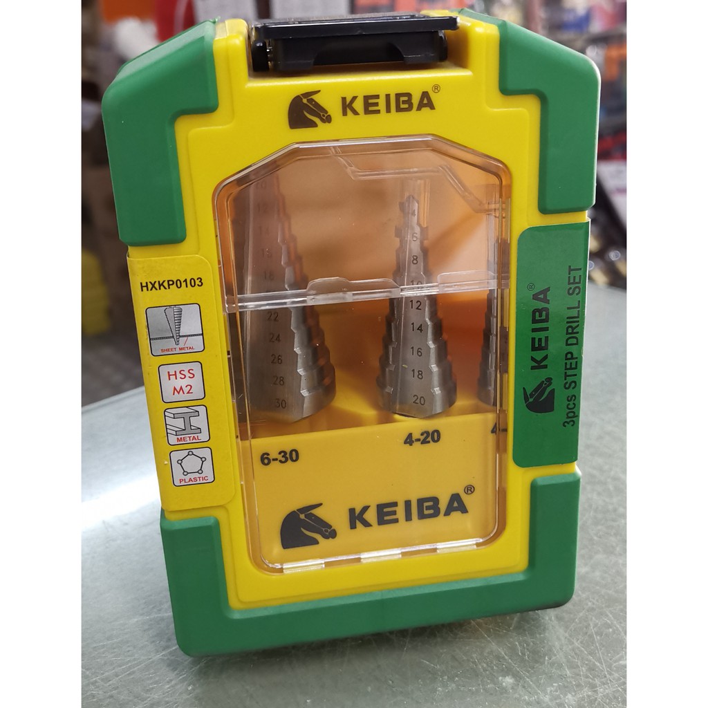 KEIBA 9602001 HXKP0103 ดอกสว่าน STEP DRILL KEIBA 3ตัวชุด ดอกสว่านเจดีย์ เกรดเหล็กM2 ชุดดอกเจดีย์ ...