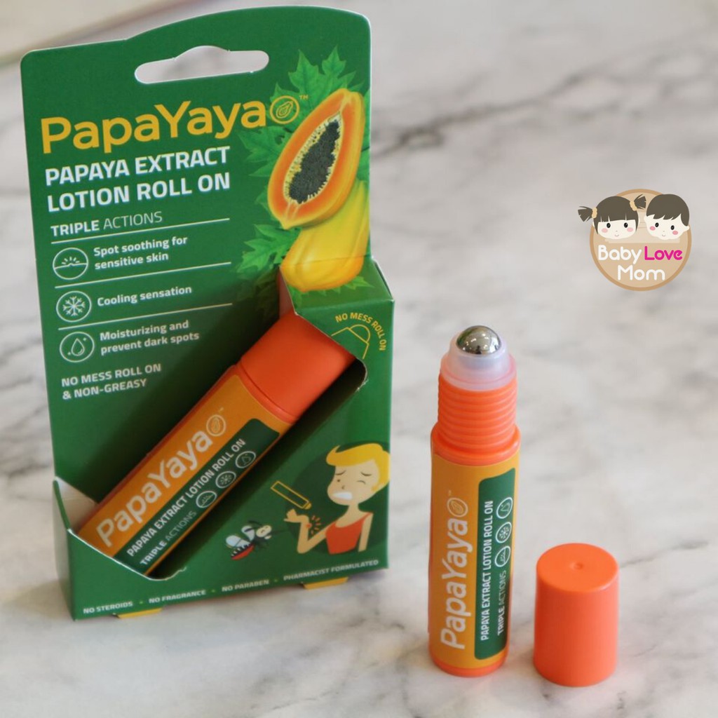 PapaYaya Papaya Extract Lotion Roll On โรลออนทาตุ่มหลังยุงกัด | Shopee ...