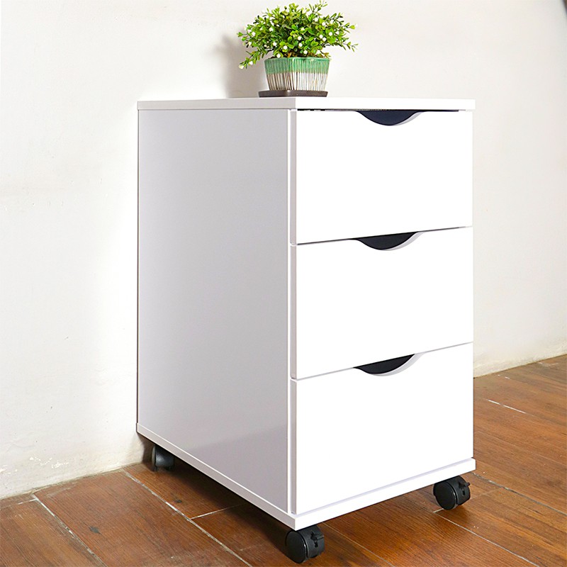 Ctrend ตู้ลิ้นชักไม้ 3 ชั้น มีล้อเลื่อน GR-011 สีขาว | Shopee Thailand