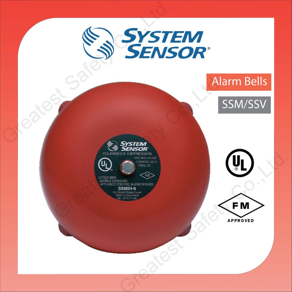 SSM24-6 "System sensor" Alarm Bell 6" 85dBA | Shopee Thailand