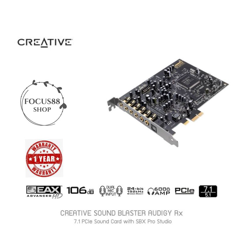 CREATIVE SOUND BLASTER AUDIGY RX 7.1 PCIe Sound Card with SBX Pro Studio เสียงคุณภาพสูง (แท้ ...