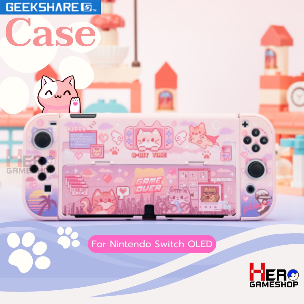 เคส Nintendo Switch OLED Geekshare ลาย Cat Hero เสียบDockได้ Premium Product | Shopee Thailand