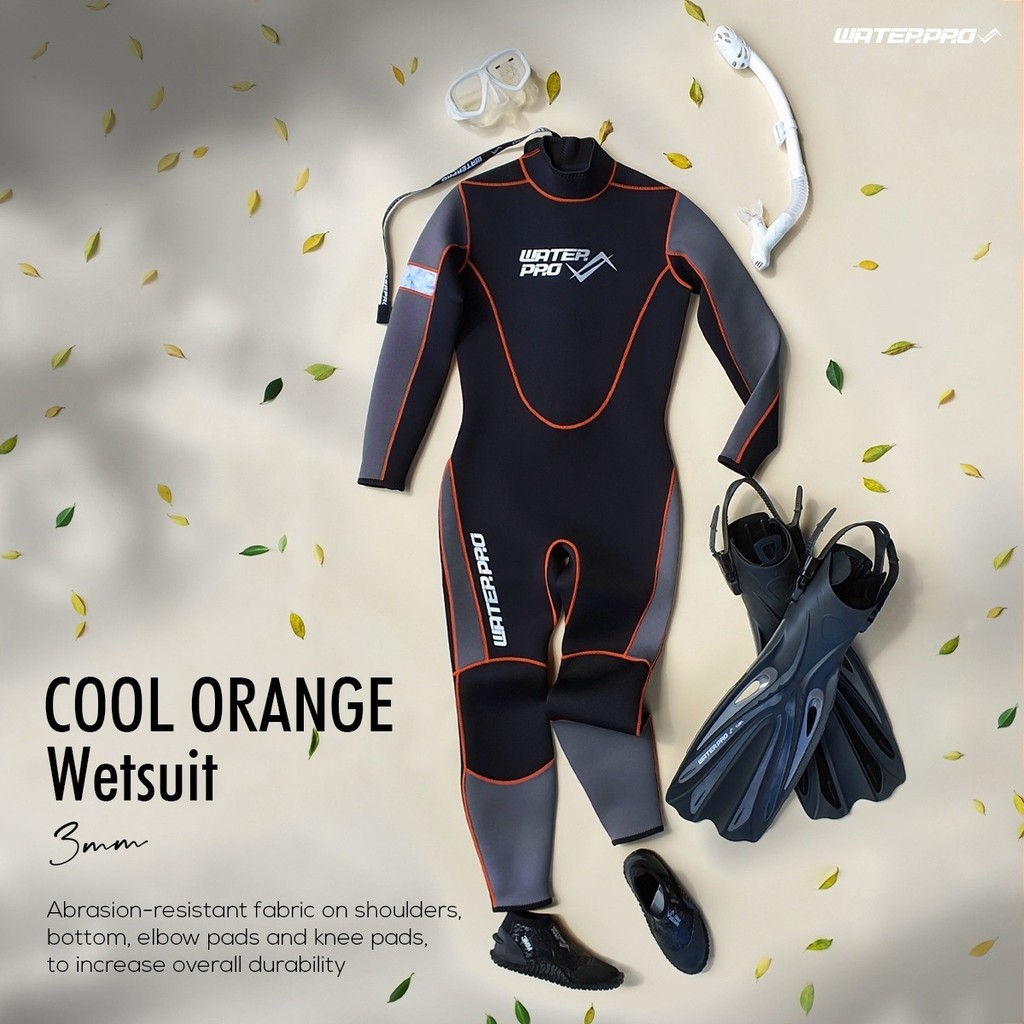 WETSUIT - WATERPRO 3MM COOL ORANGE WETSUIT - เว็ทสูทดำน้ำ | Shopee Thailand