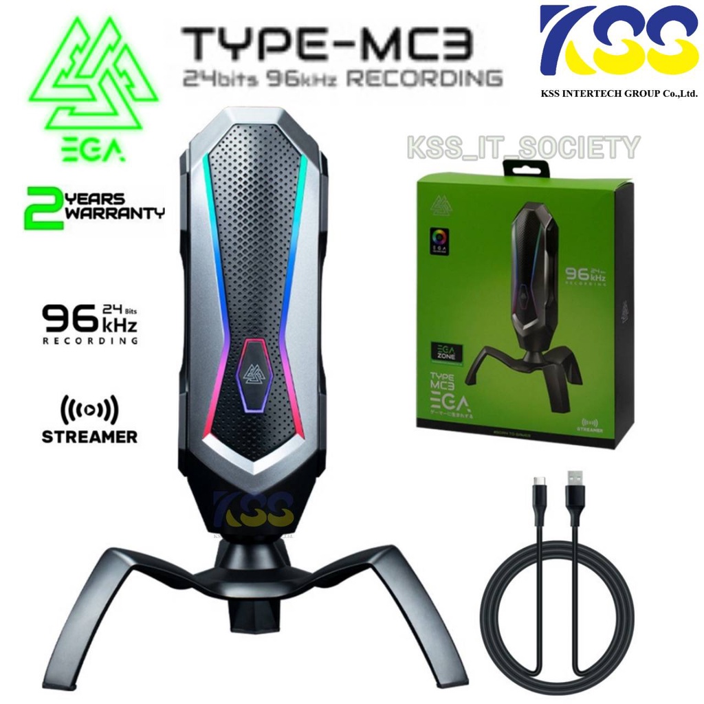 ไมโครโฟนคอมพิวเตอร์ตั้งโต๊ะ EGA รุ่น TYPE-MC3 Microphone Condenser 96Khz USB Type-C สินค้ารับ ...