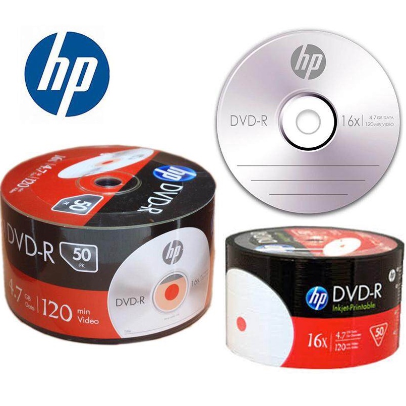 HP DVD-R 16x 4.7GB 120min แพ็ค 50 แผ่น แผ่นบันทึกข้อมูล ความเร็วในการเขียน 16x | Shopee Thailand