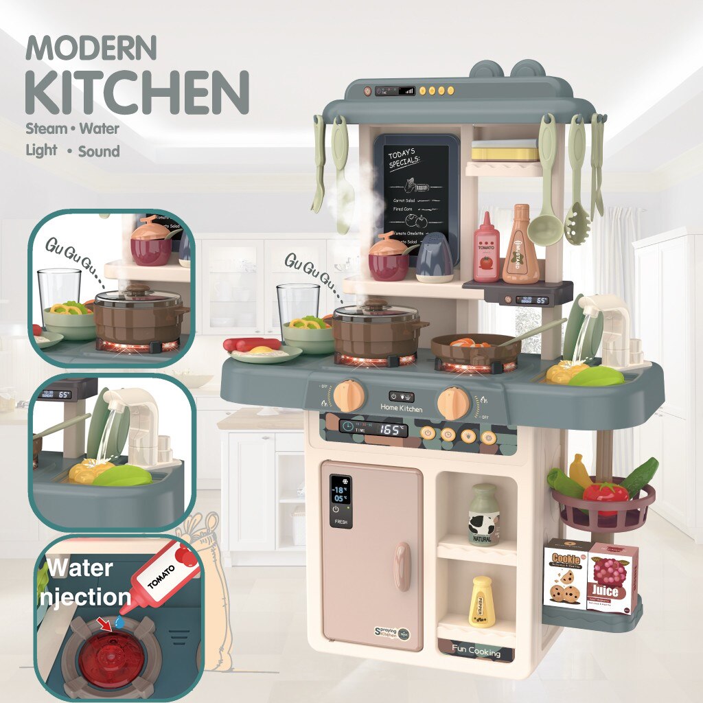 Kids Kitchen Toys Set Children Cooking Toy Kitchen Pretend Play ...