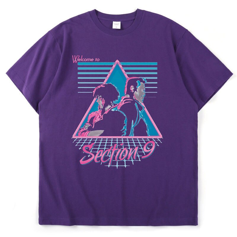 เสื้อผ้าผชเสื้อยืดแขนสั้น ผ้าฝ้าย พิมพ์ลายอนิเมะ Ghost In The Shell ...