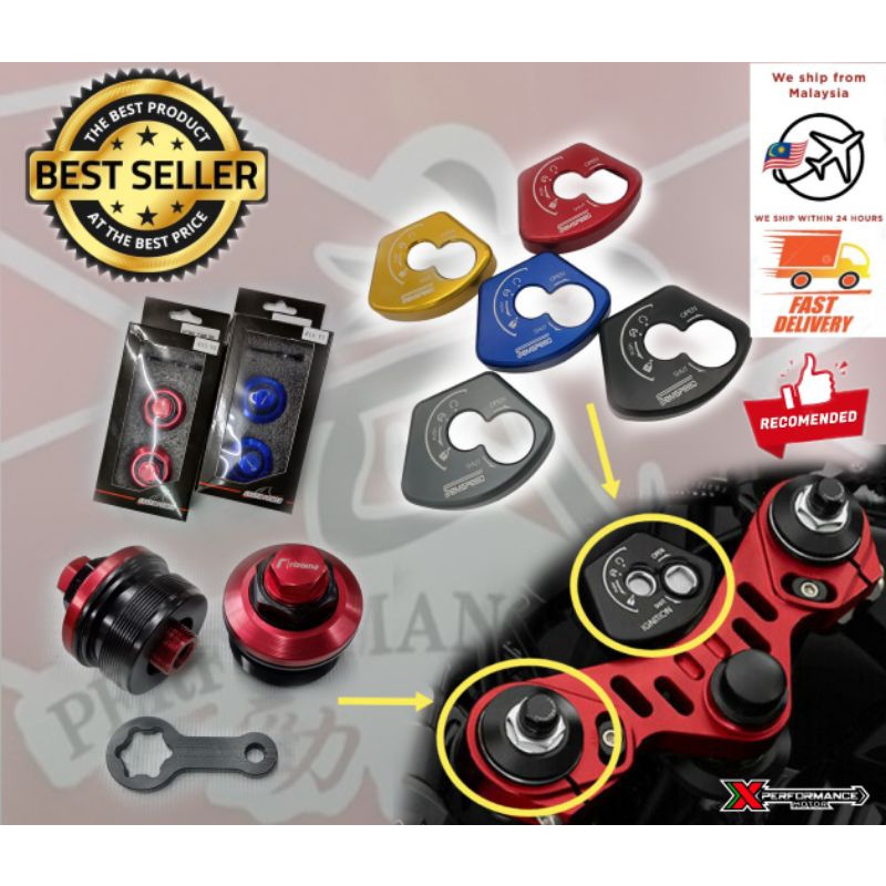 Fork Cap(RIZOMA)&Key Lock Cover(SEMSPEED) Yamaha R15 V3 | Shopee Thailand