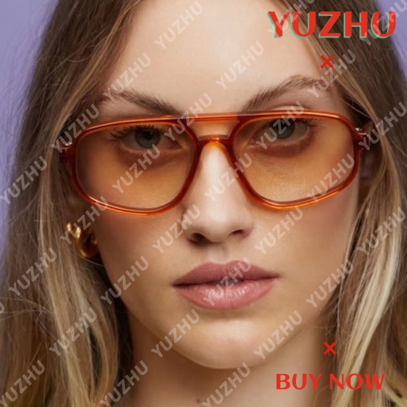 (YUZHU) แว่นตากันแดดแฟชั่น สะพานคู่ สไตล์ตะวันตก เรโทร โมเดิร์น สําหรับ ...