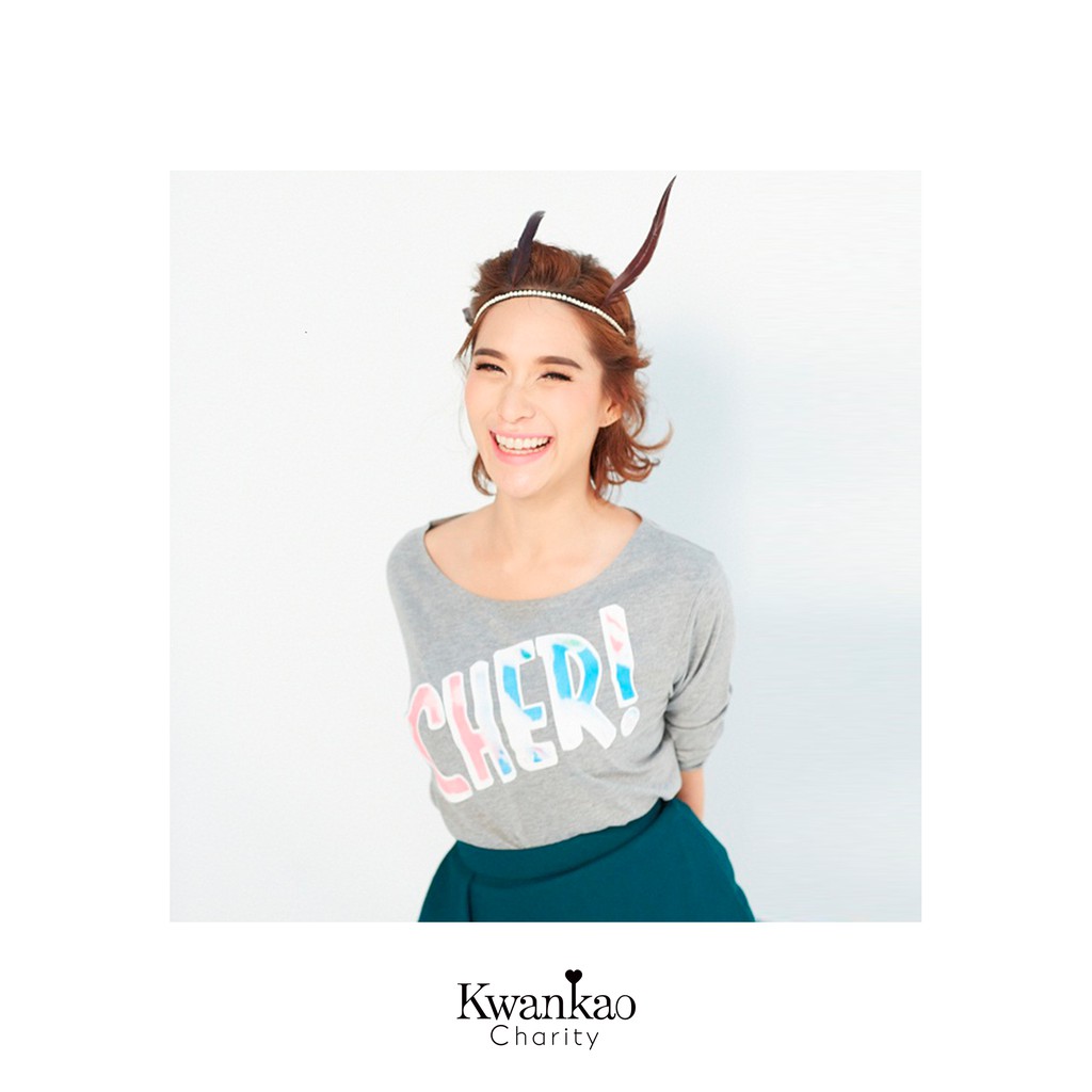 Kwankao x Ploy Chermarn เสื้อยืดแขนยาวพิมพ์ลายตัวอักษร | Shopee Thailand
