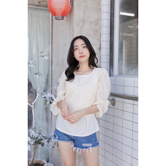 Numsha Brand เสื้อเอี๊ยมแขนยาวไหมพรมถักซับในแขนตุ๊กตา / NB21062 ...