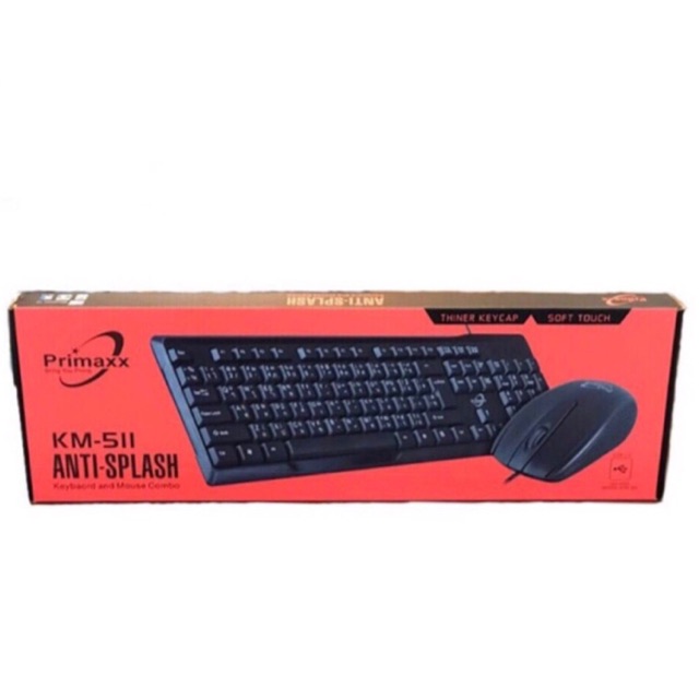 Primaxx คีย์บอร์ด+เมาส์ รุ่น KM-511 Keyboard+Mouse USB Waterproof ...