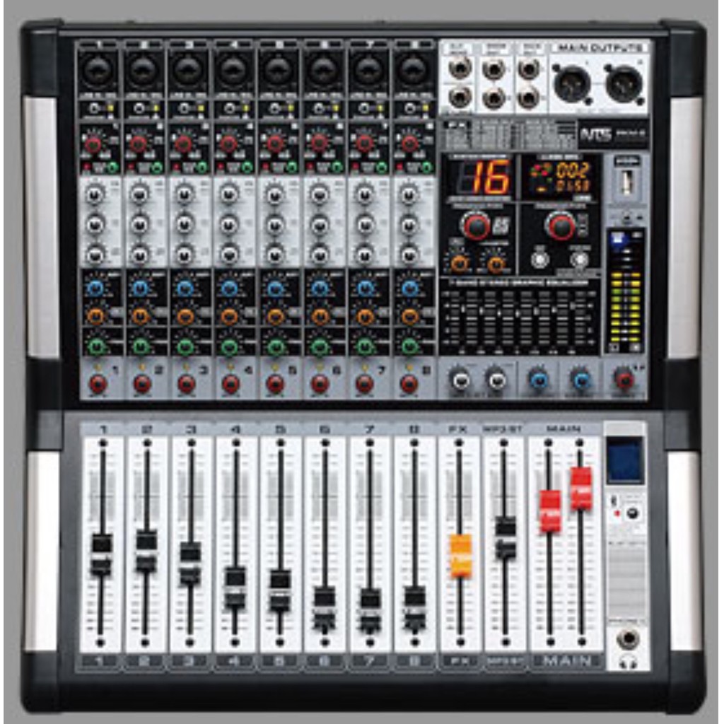 POWERMIXER NTS PKM-8,12,16 MIXER+บูลทูส 8 mono +Fx / USB/Bluetooth เล็กๆ เสียงดี มิคเชอร์ ผสม ...