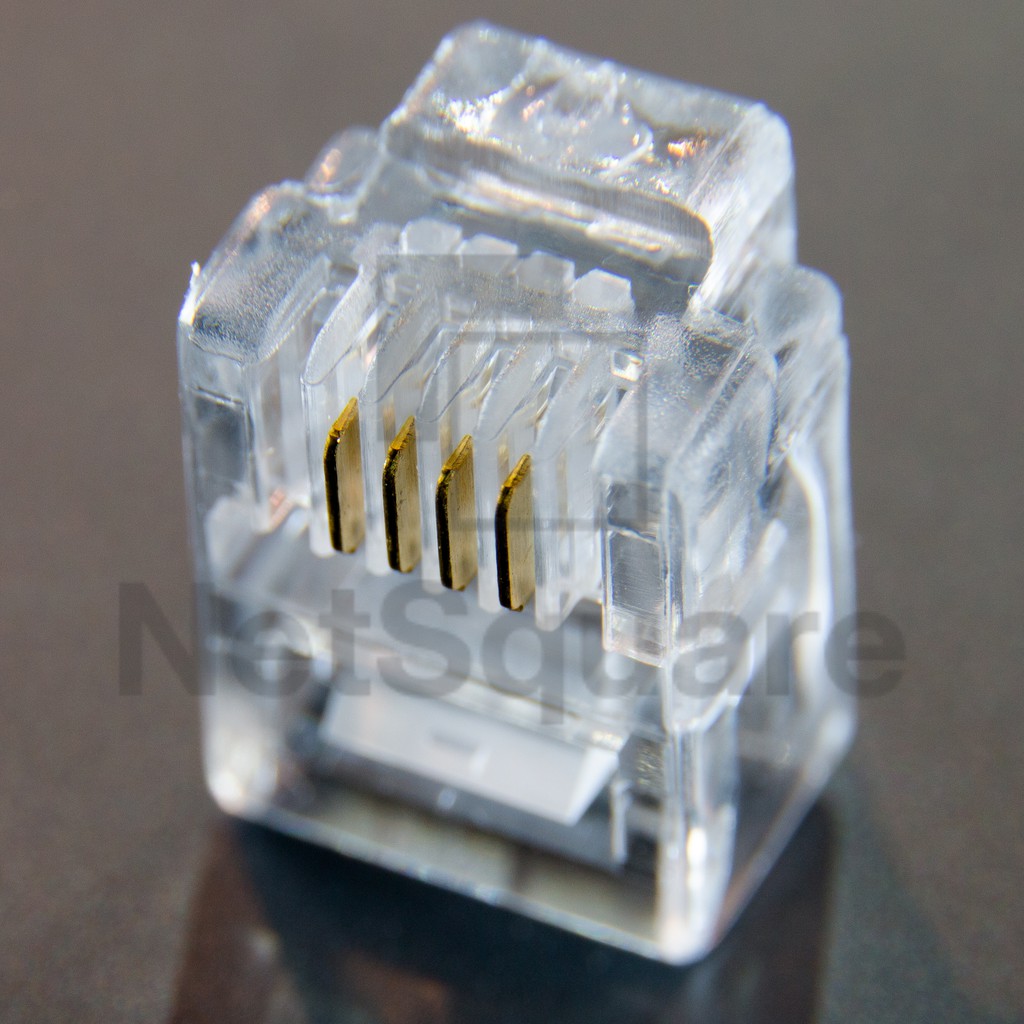 หัวโทรศัพท์ 6P4C RJ11 4pin Modular jack for telephone | Shopee Thailand