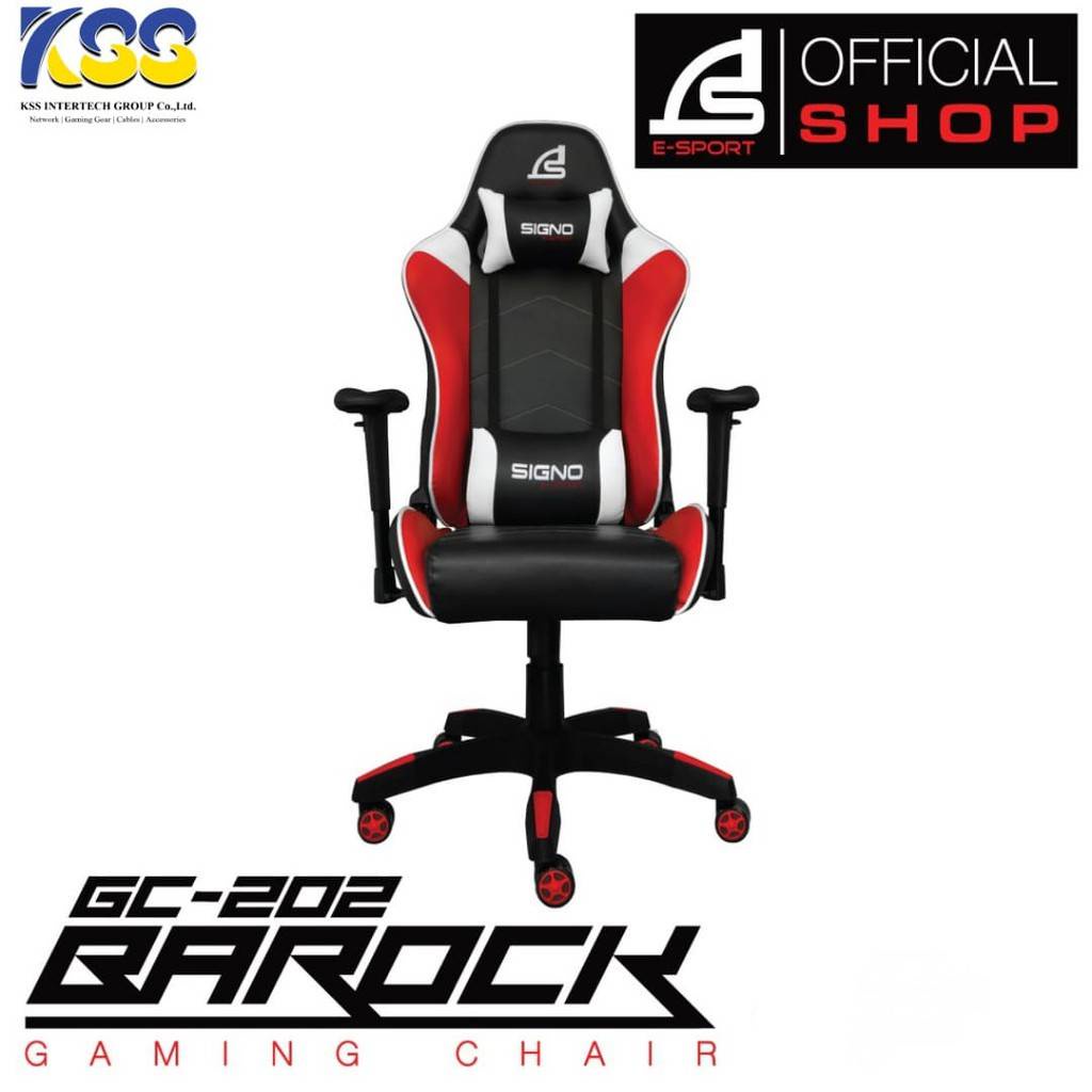 SIGNO E-Sport GC-202 (Black/White) Gaming Chair รุ่น BAROCKของแท้ รับ ...