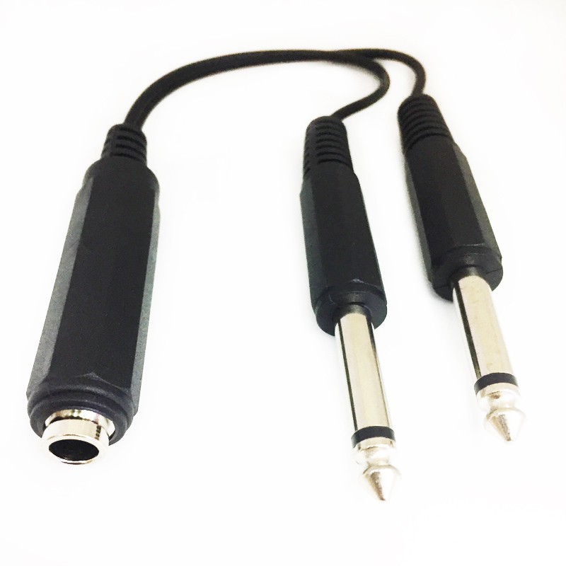 6.35mm 1 4 inch Mono Female to 2 Dual 1 4 Inch TS Male Y Splitter Cable ...