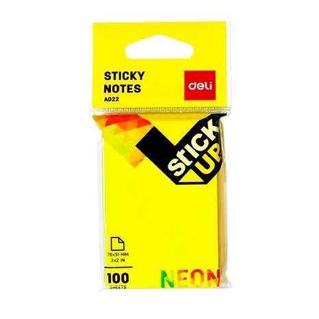 STICKY NOTE กระดาษโน๊ตกาว 76X51MM 100 SHEETS DELI A012-022 | Shopee ...