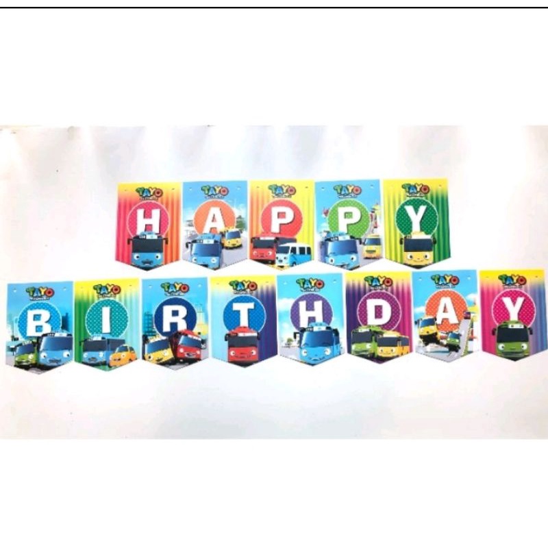 Tayo HAPPY BIRTHDAY BANNER/TAYO HBD Series/HBD การเขียนตัวละคร | Shopee ...