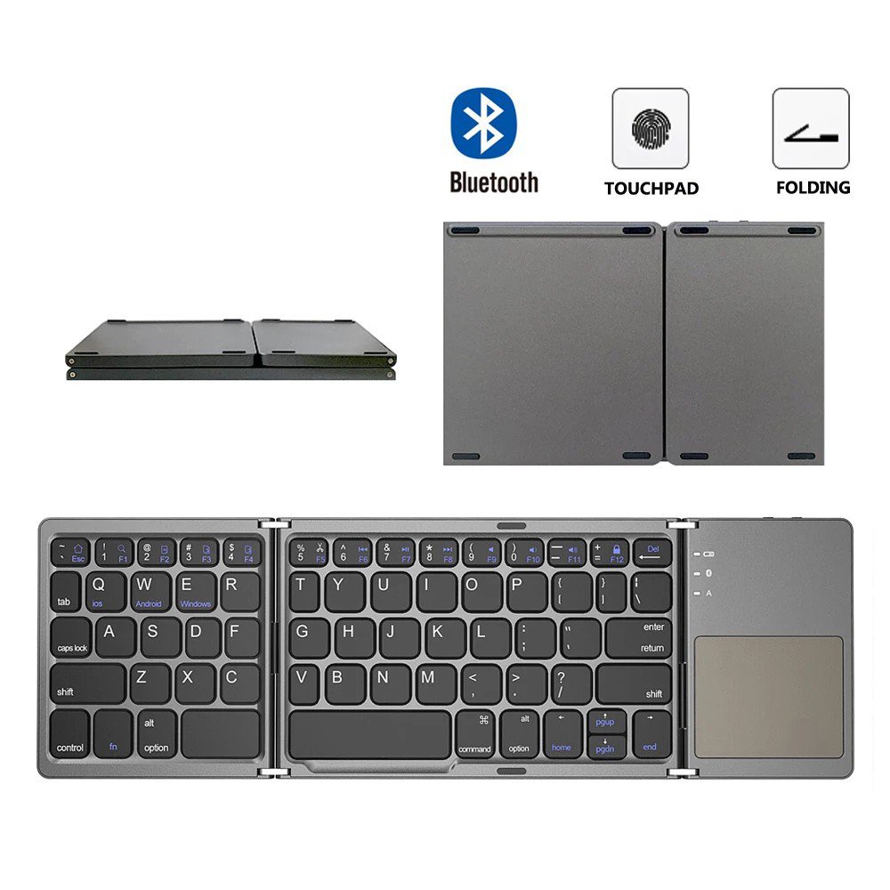 B033 Mini folding keyboard Bluetooth Foldable Wireless Keypad with ...