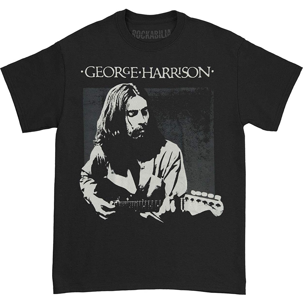 100%cotton เสื้อยืดคอวีผู้ชาย Beatles Men's George Harrison Live ...