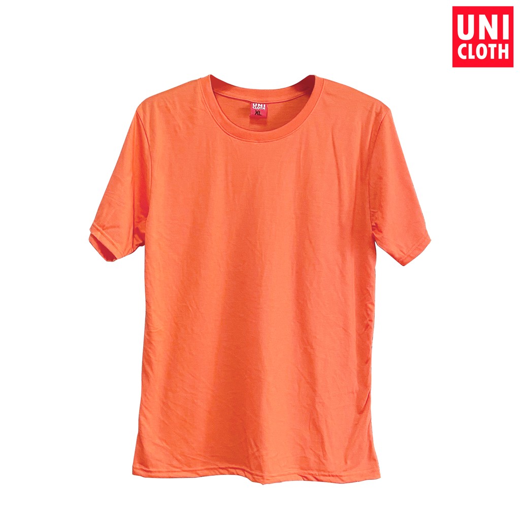 UNICLOTH เสื้อยืด คอกลม แขนสั้น สีพื้น ORANGE PASTEL (ส้ม) (ส้มพาสเทล ...