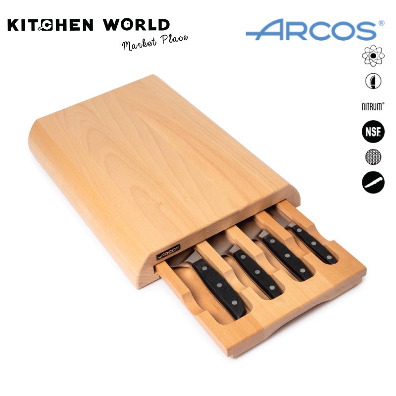 Arcos 163400 Knife Set of 4 pcs. With Beechwood Block / ชุดมีดพร้อม ...