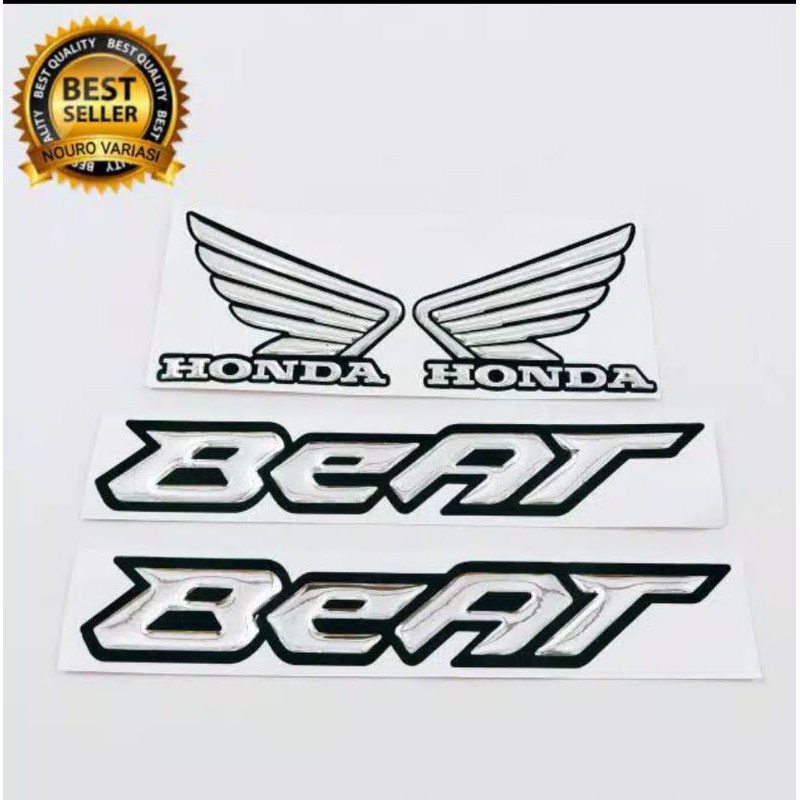 โลโก้สัญลักษณ์ 3d Timbum Honda BEAT Wings crome แพ็คเกจประหยัดคุณภาพดี ...