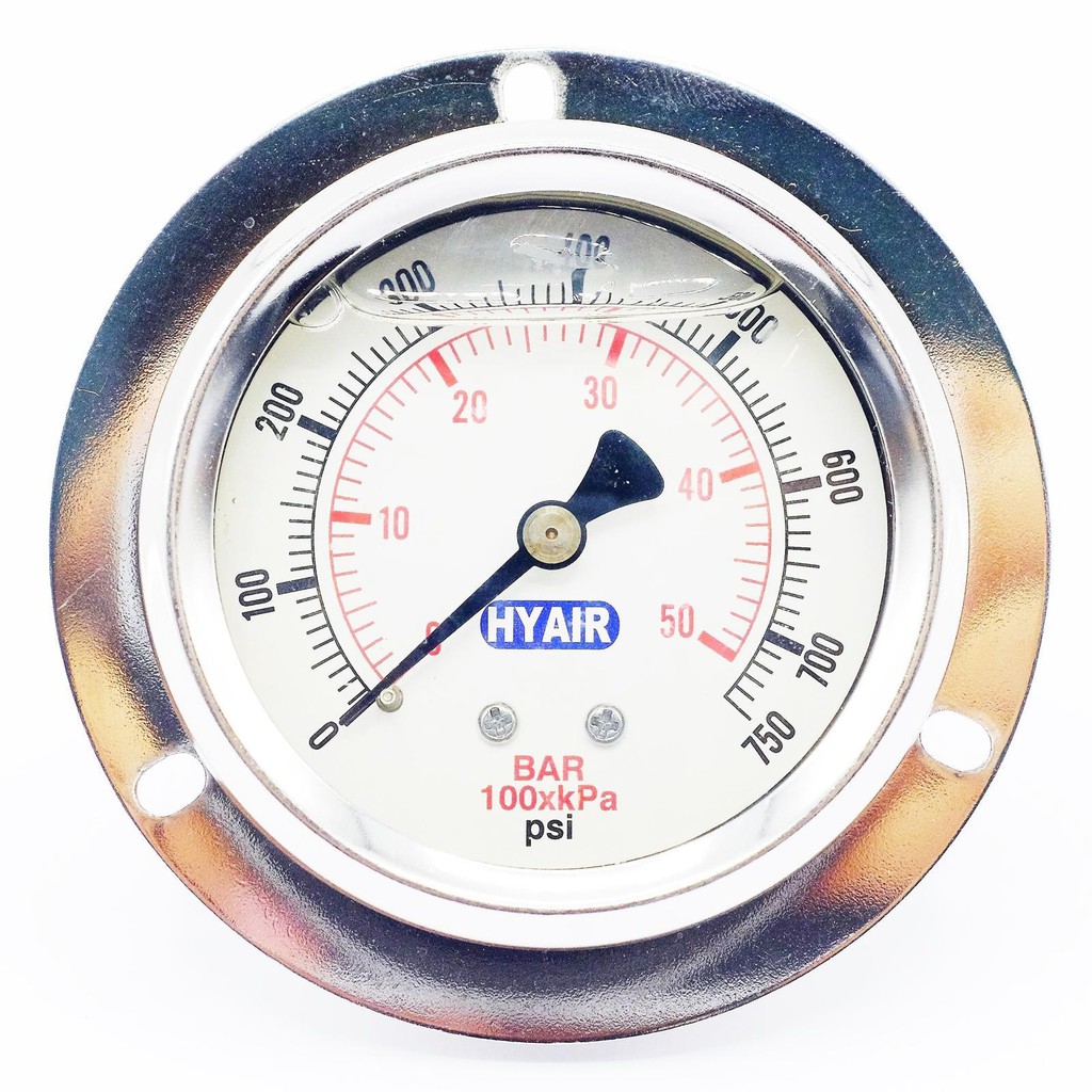 HYAIR เกจวัดแรงดัน 50 บาร์ หรือ 750 psi มีหน้าแปลน (เกลียวตรงออกหลัง ...